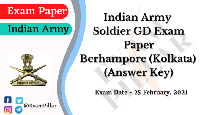 Indian Army Soldier GD Exam Paper 25 Feb 2021 – Berhampore (Kolkata ...