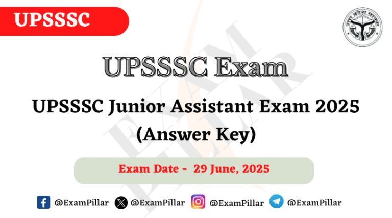 UPSSSC Junior Assistant Exam Paper - 29 June 2025 (Answer Key) | TheExamPillar
